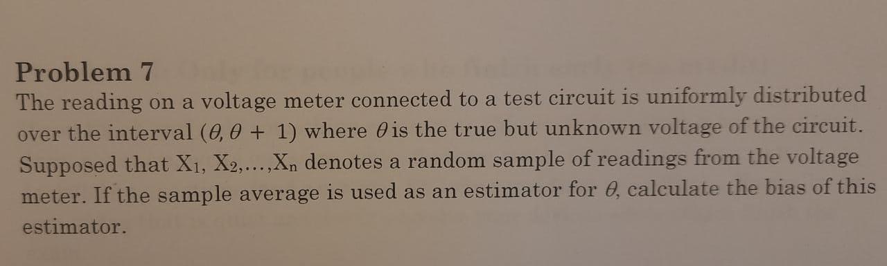 Solved Problem 7 The reading on a voltage meter connected to | Chegg.com