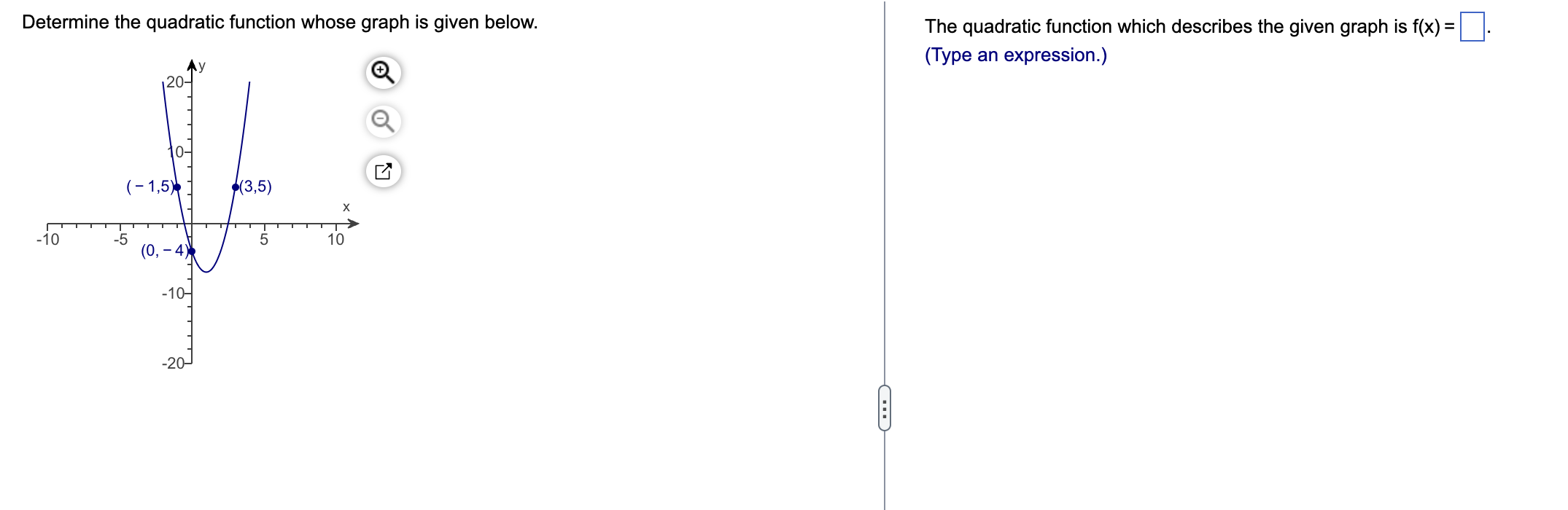 Solved Determine the quadratic function whose graph is given | Chegg.com