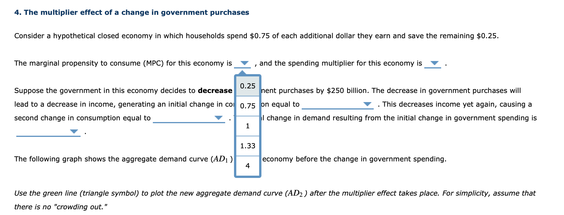 Solved 4. The multiplier effect of a change in government | Chegg.com