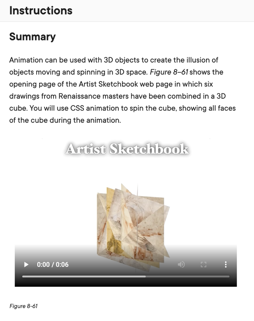 Solved Instructions Summary Animation can be used with 3D | Chegg.com