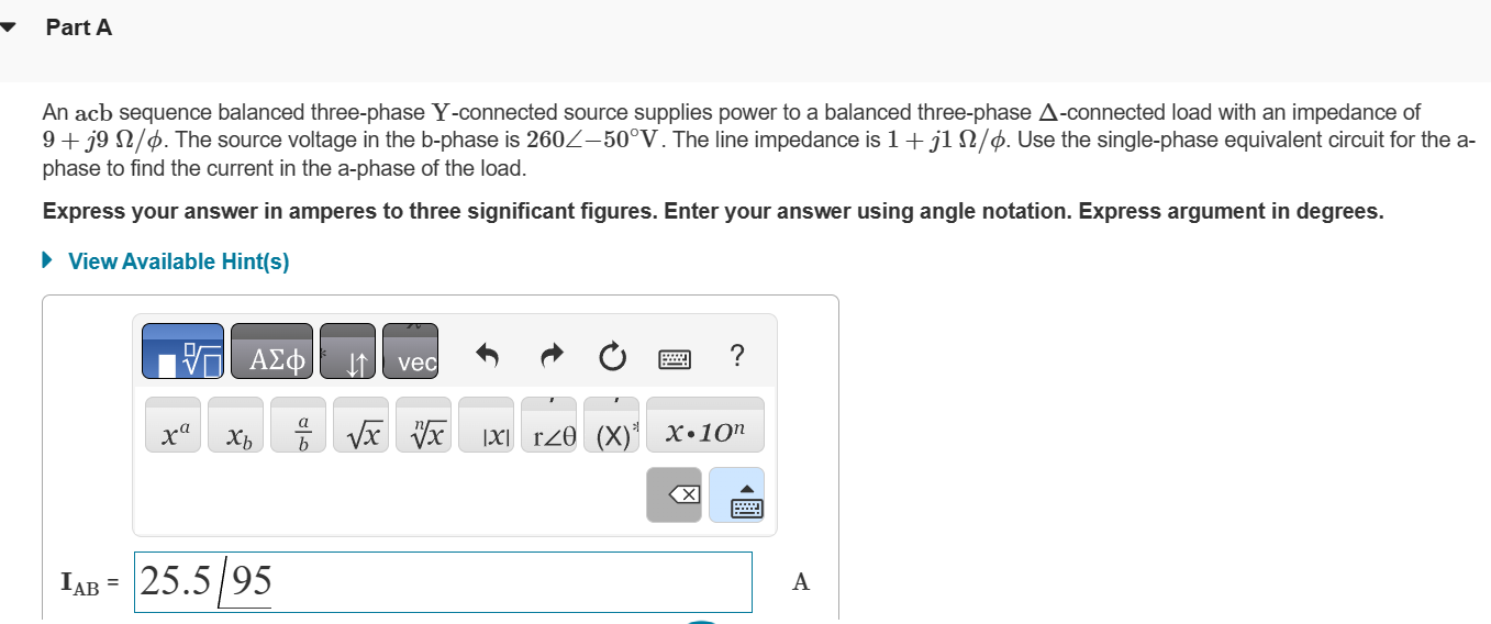Solved An acb sequence balanced three-phase Y-connected | Chegg.com Solved An acb sequence balanced three-phase Y-connected | Chegg.com