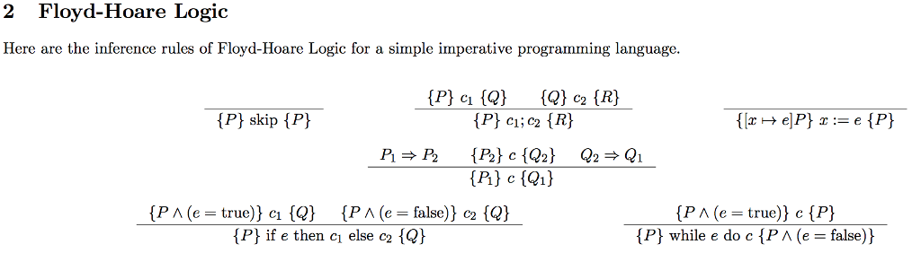 2 Floyd-Hoare Logic Here are the inference rules of | Chegg.com