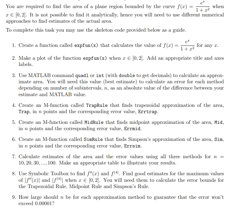 Solved Use MATLAB Program guide: clear all global a b | Chegg.com