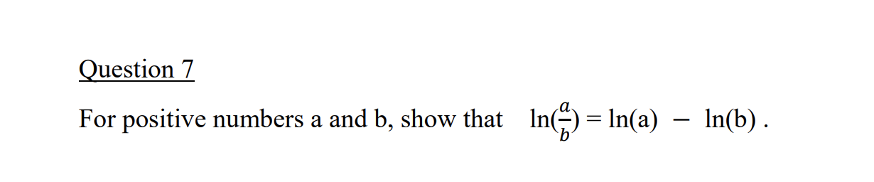 Solved Question 7 For Positive Numbers A And B, Show That 