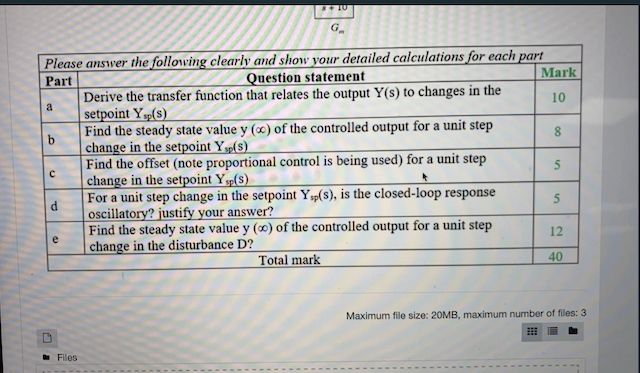 Solved BM325 Automatic Control Systems for Medical | Chegg.com