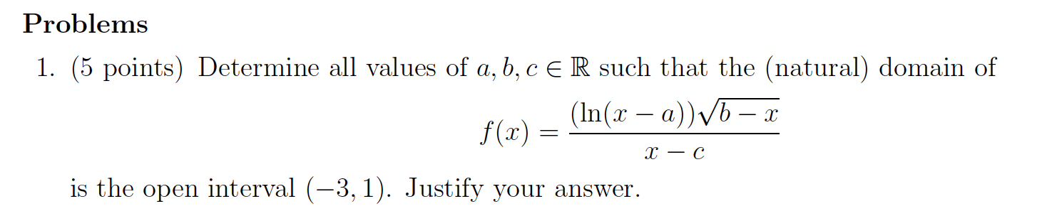 Solved Problems 1. ( 5 points) Determine all values of | Chegg.com