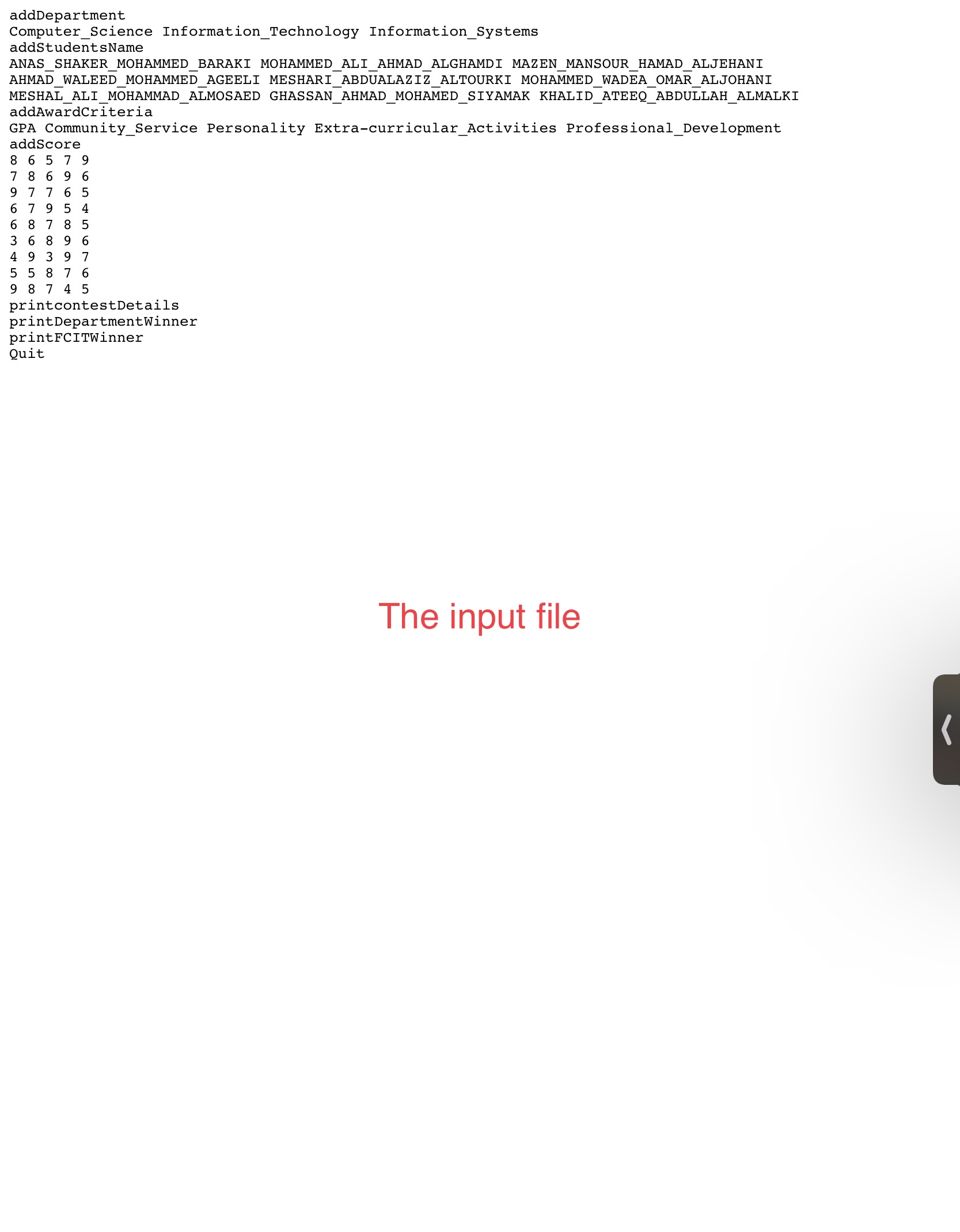 That is a java assignment and it should read from a | Chegg.com