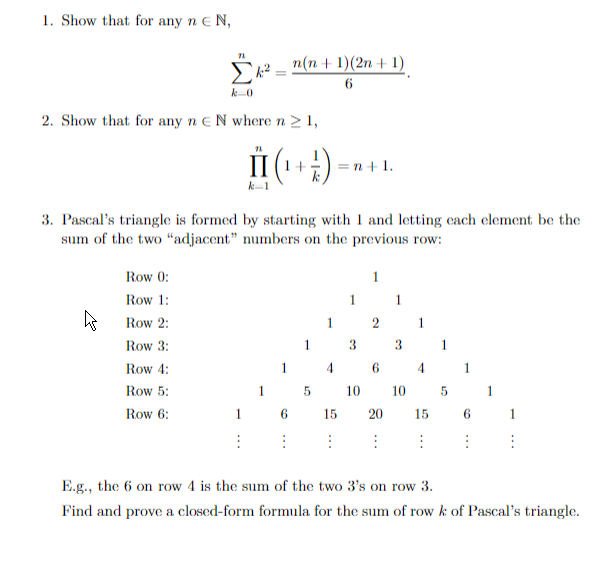 Solved 1. Show that for any n EN, Σ.2 n(n+1)(2n+1). 6 K-O 2. | Chegg.com