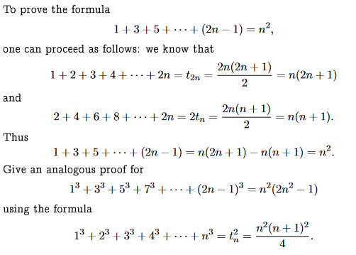Solved To prove the formula 1+3+5+⋯+(2n−1)=n2, one can | Chegg.com