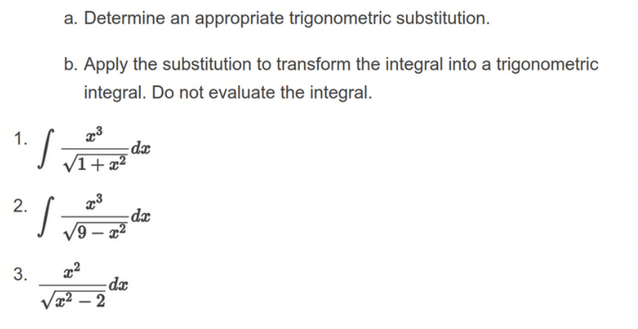 Solved a. Determine an appropriate trigonometric | Chegg.com