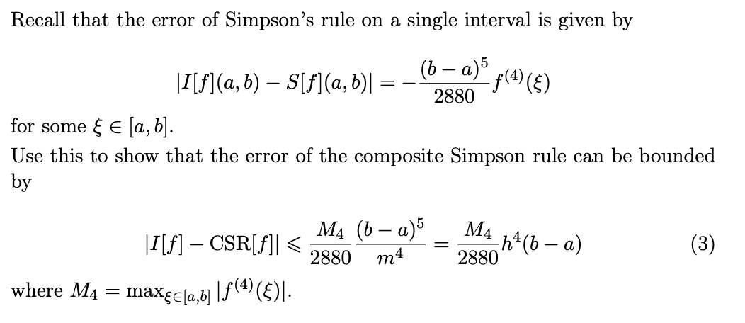 Recall that Simpson's rule is defined as h S[f](Xi1, | Chegg.com