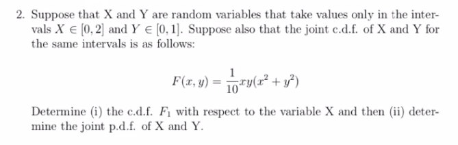 Solved 2. Suppose that X and Y are random variables that | Chegg.com