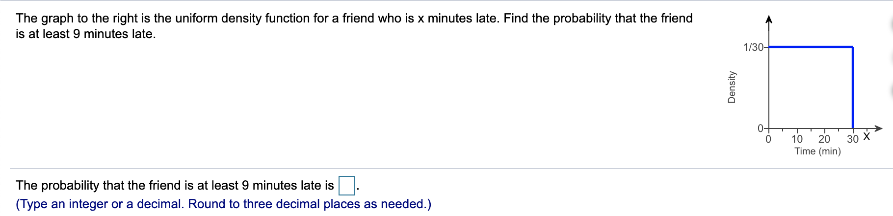 Solved The graph to the right is the uniform density | Chegg.com