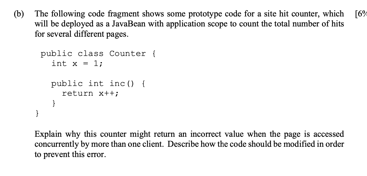 Solved [69 (b) The following code fragment shows some | Chegg.com