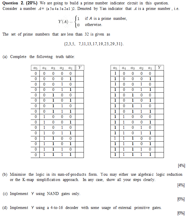 Solved Question 2. (20%) We are going to build a prime | Chegg.com