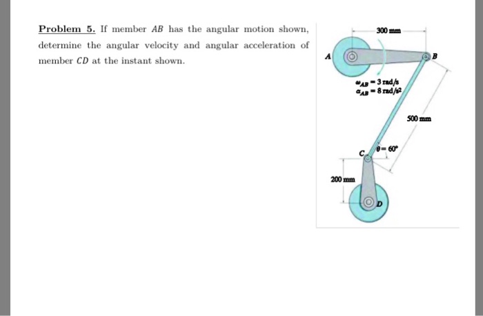 Solved Problem 5. If member AB has the angular motion shown, | Chegg.com