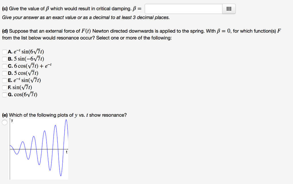 Solved (5 points) A spring is suspended vertically from a | Chegg.com