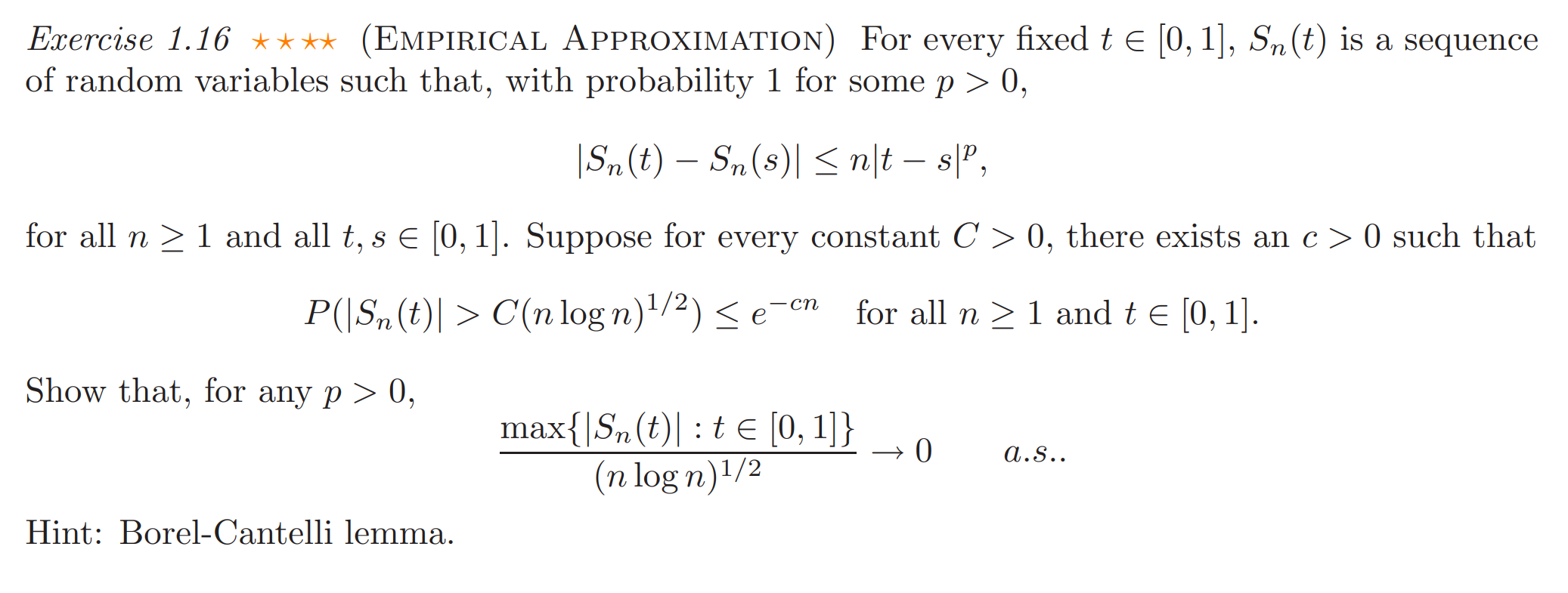 Solved Exercise 1.16⋆⋆⋆⋆ (Empirical Approximation) For every | Chegg.com