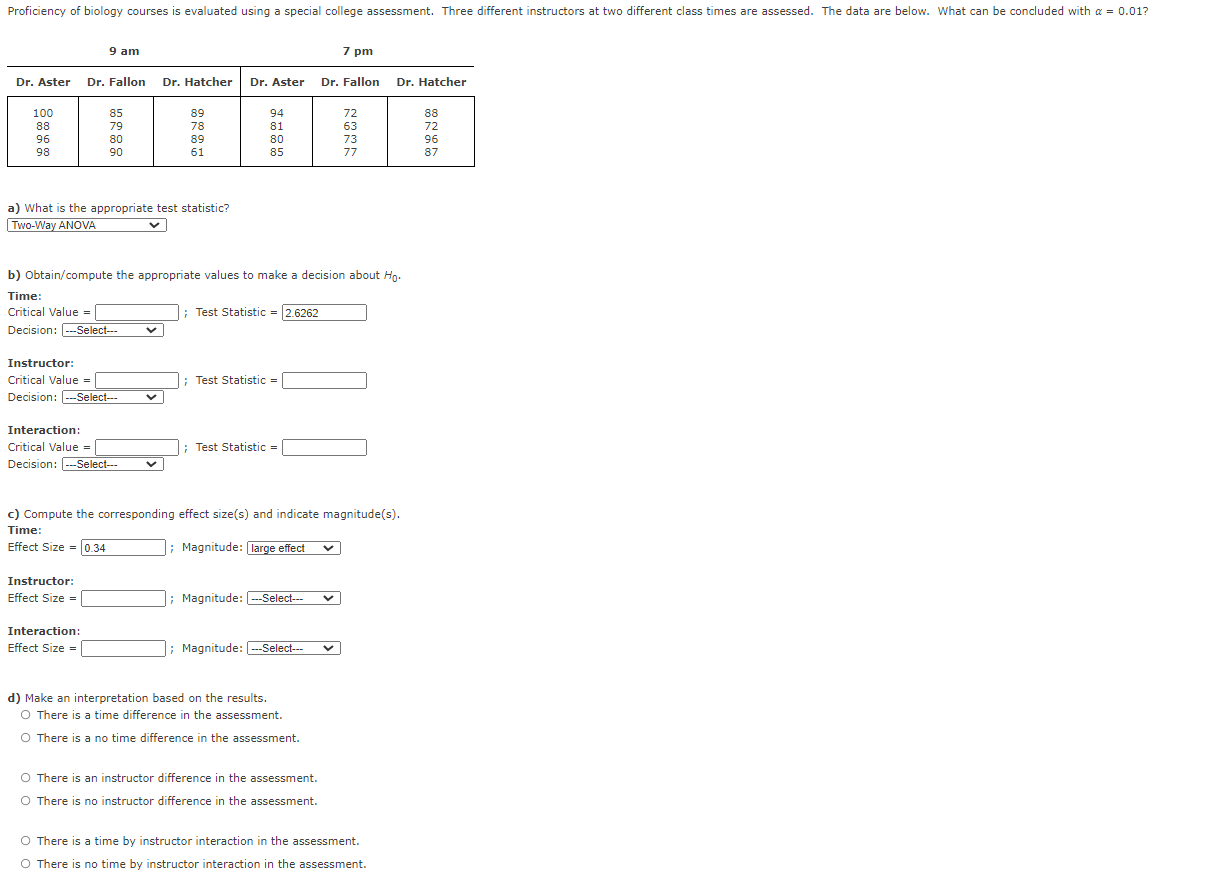 Solved Proficiency of biology courses evaluated using a | Chegg.com