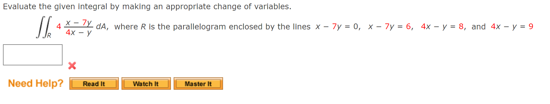 Solved Evaluate the given integral by making an appropriate | Chegg.com