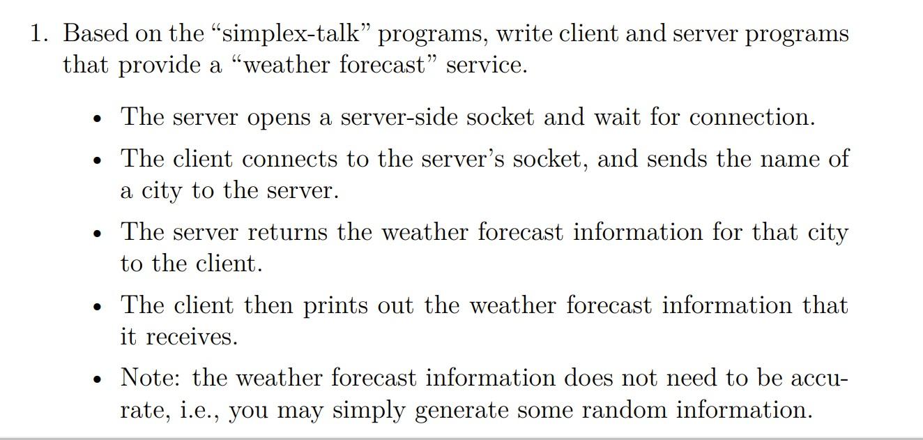 Solved 1. Based on the “simplex-talk” programs, write client | Chegg.com