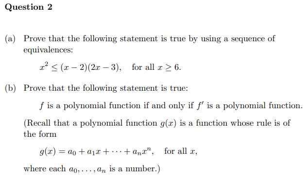 Solved a) Prove that the following statement is true by | Chegg.com