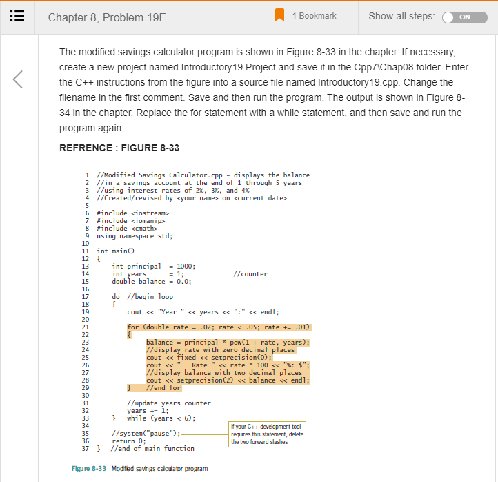 Solved How do I replace the while with for statement in C++ | Chegg.com