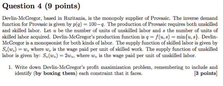 Question 4 (9 points) Devlin-McGregor, based in | Chegg.com