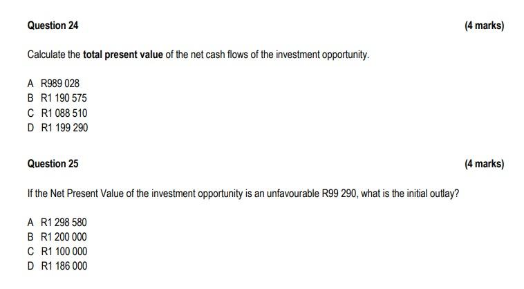 Solved Calculate the total present value of the net cash | Chegg.com