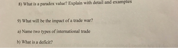 Solved 8) What is a paradox value? Explain with detail and | Chegg.com