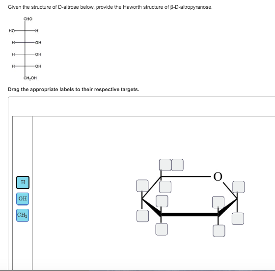 Solved Given the structure of D-altrose below, provide the | Chegg.com