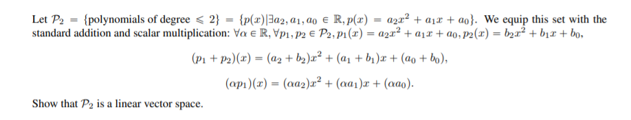 Solved Let P2 = {polynomials of degree