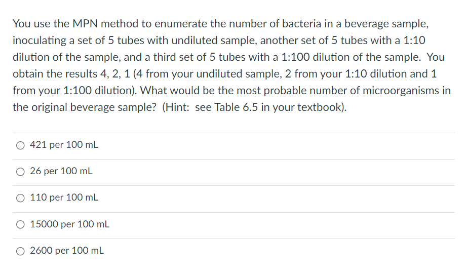 Solved You use the MPN method to enumerate the number of | Chegg.com