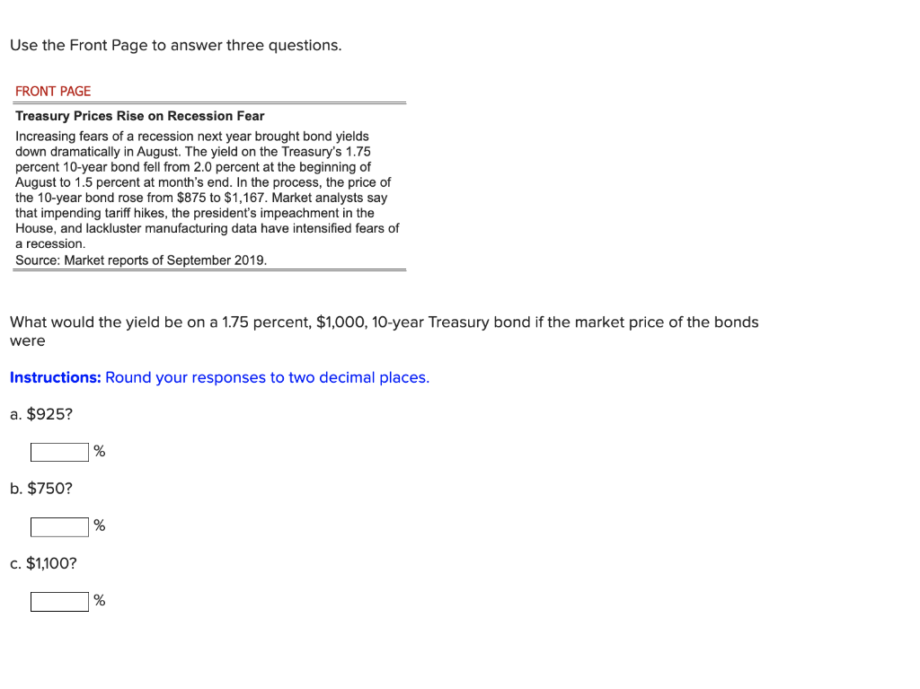 Solved Use the Front Page to answer three questions. FRONT | Chegg.com