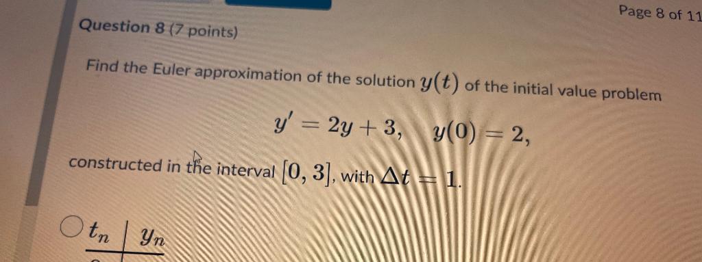 Solved Find the Euler approximation of the solution y(t) of | Chegg.com