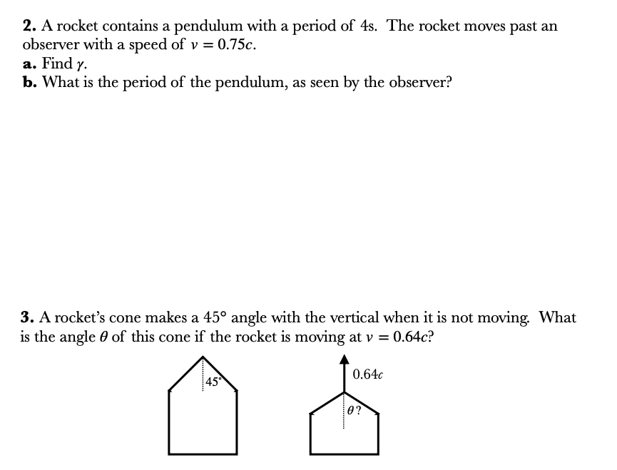 Solved 2. A rocket contains a pendulum with a period of 4 s. | Chegg.com