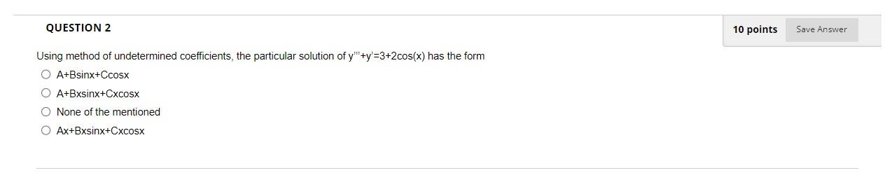 Solved Using method of undetermined coefficients, the | Chegg.com
