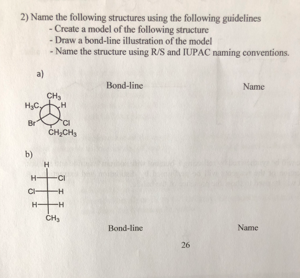 Solved 2) Name the following structures using the following | Chegg.com