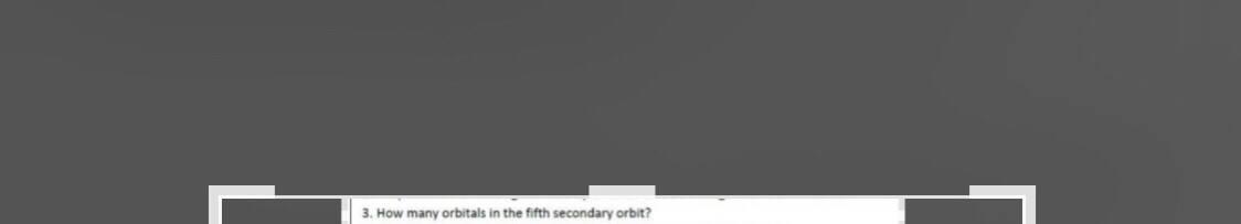 Solved 3. How many orbitals in the fifth secondary orbit? | Chegg.com