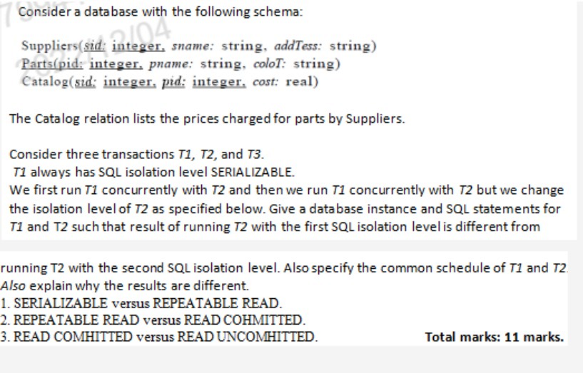 Solved Suppliers(sid: integer, sname: string, addTess: | Chegg.com