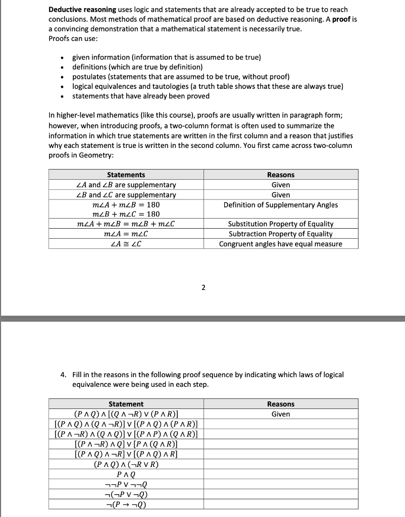 Solved Deductive reasoning uses logic and statements that | Chegg.com