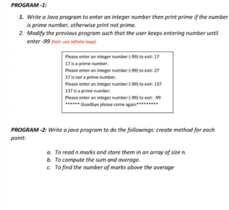 Solved PROGRAM -1: 1. Write a Java program to enter an | Chegg.com