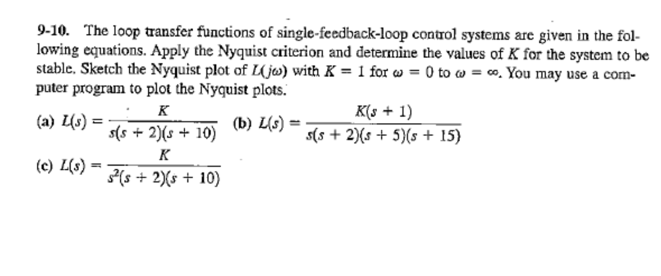 9-10. The loop transfer functions of | Chegg.com
