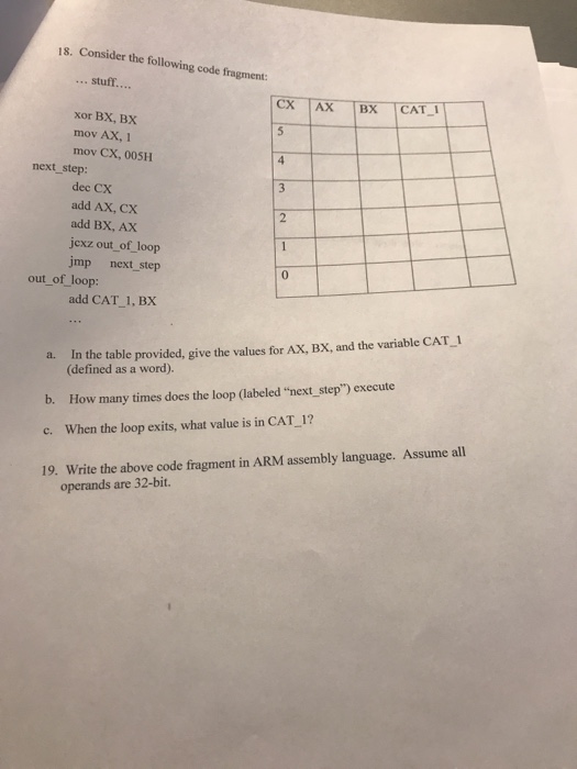 Consider the following code fragment: ..Stuff.... | Chegg.com