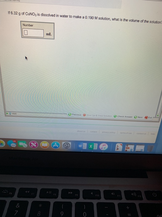 Solved if 6.32g of CuNo is dissolved in water to make a | Chegg.com