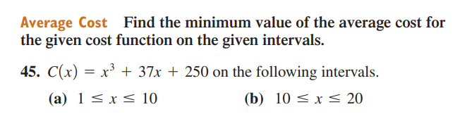Solved Average Cost Find the minimum value of the average | Chegg.com