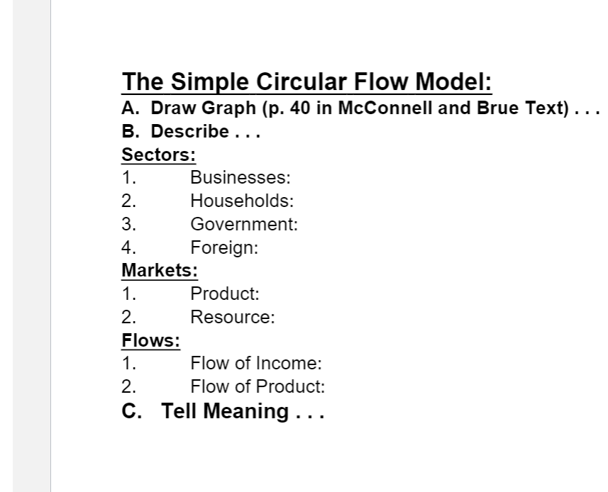Solved The Simple Circular Flow Model: A. Draw Graph (p. 40 | Chegg.com
