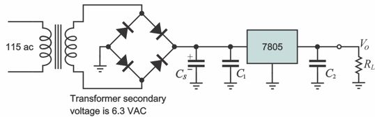 Solved Consider the linear power supply shown. For the 7805 | Chegg.com
