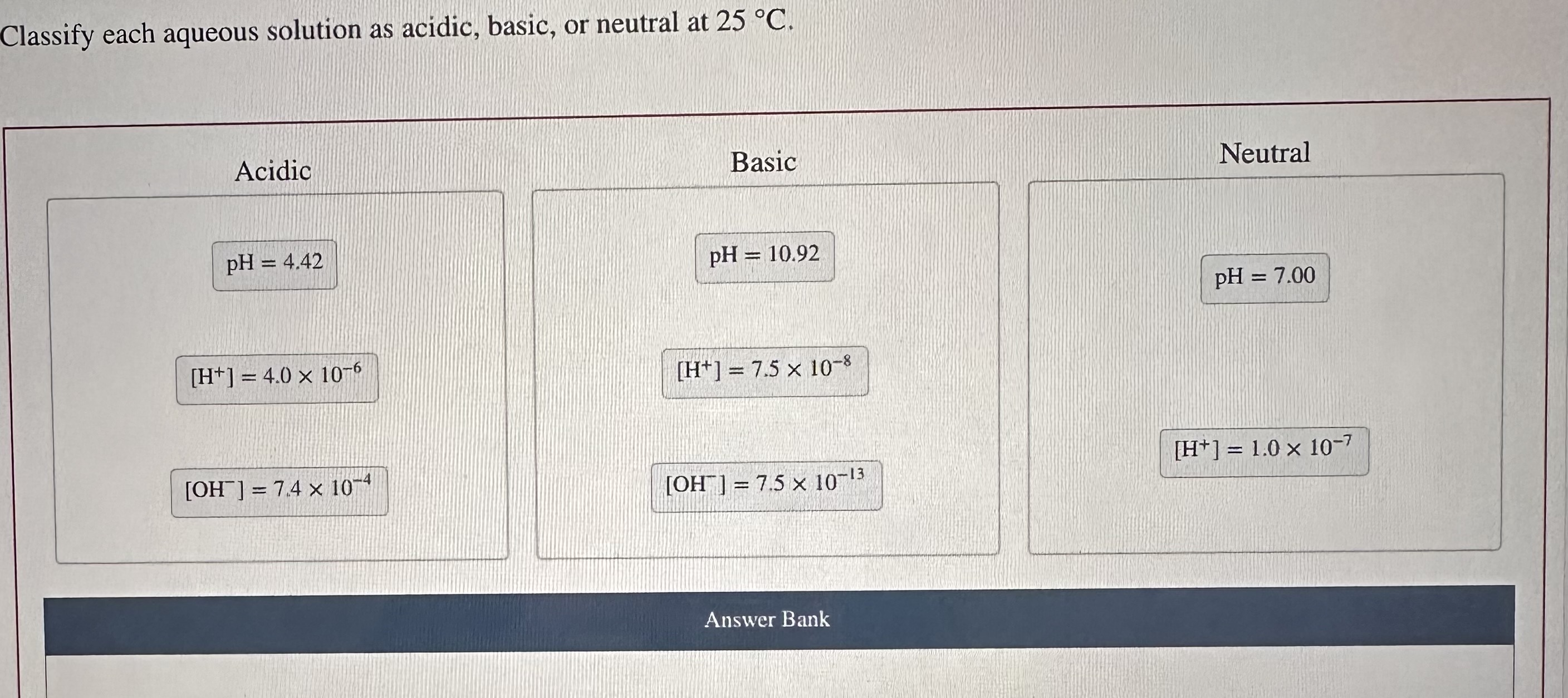 Classify each aqueous solution as acidic, basic, or | Chegg.com