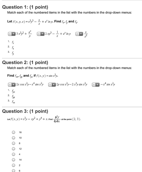 Solved Match each of the numbered items in the list with the | Chegg.com
